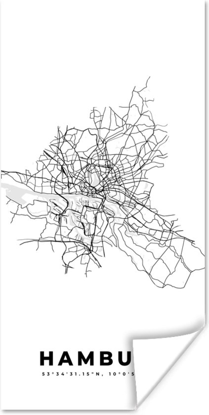 Poster Zwart Wit – Duitsland – Plattegrond – Stadskaart – Kaart ...