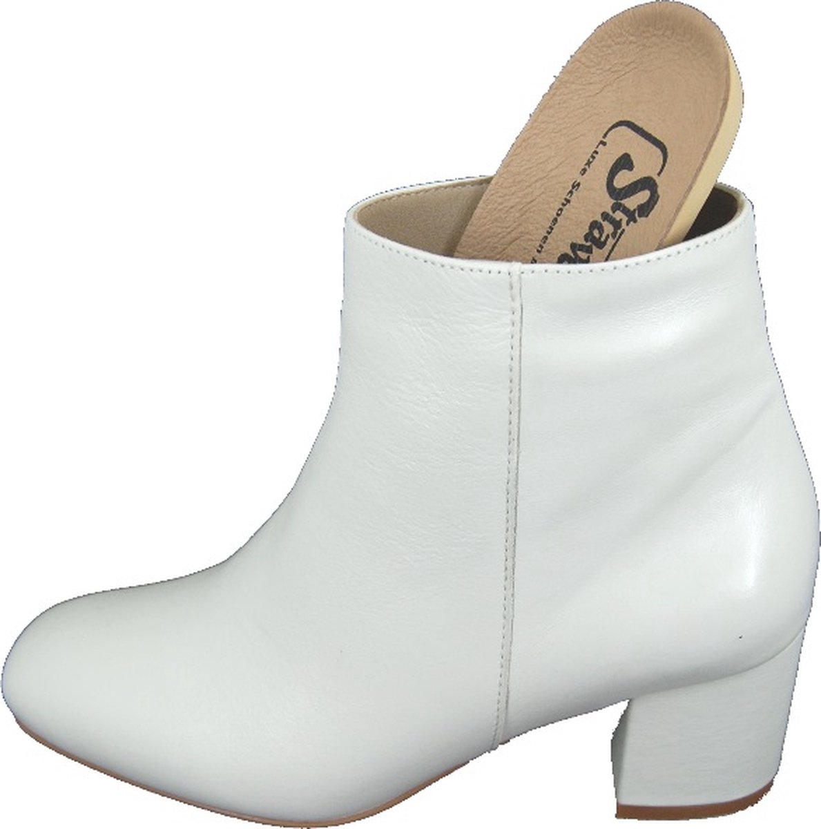 Stravers - Witte Enkellaarzen met Hak Maat 34 Vierkante Neus Kleine ...