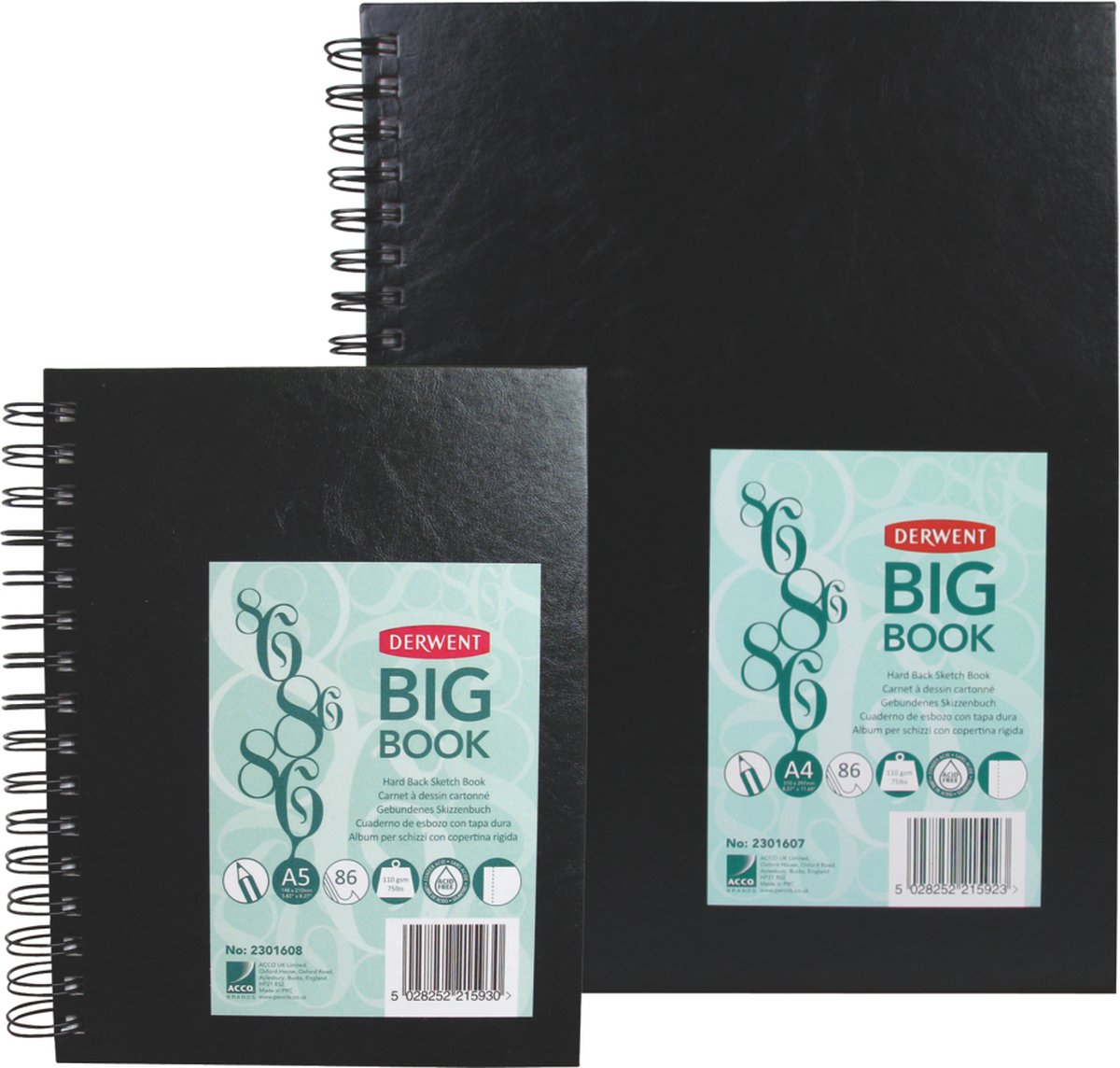 Derwent A5 Spiraalgebonden Schetsboek met Harde Kaft voor Tekenen en ...