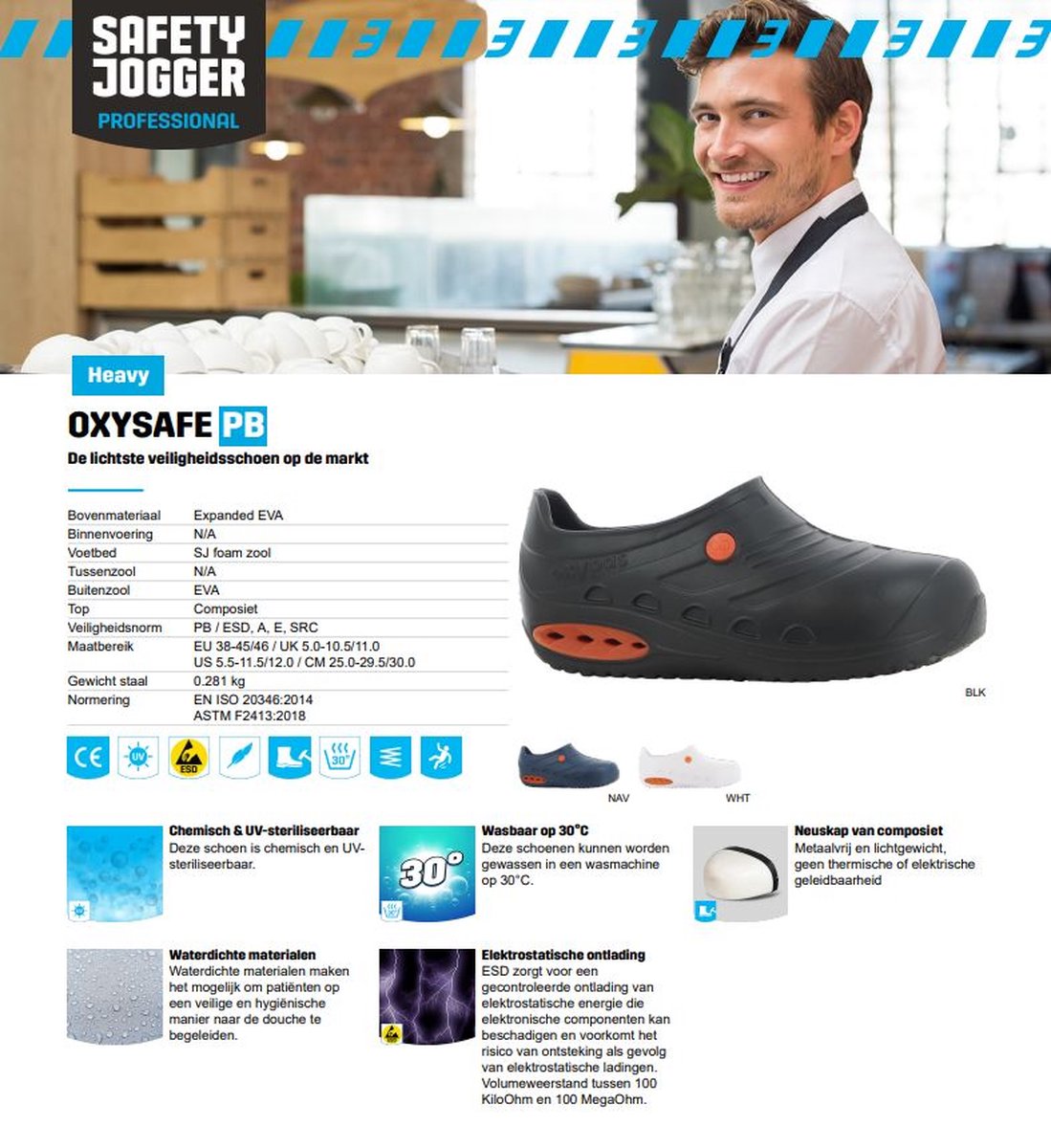 Oxypas Klomp safety Oxysafe - Wit - 40 | bol
