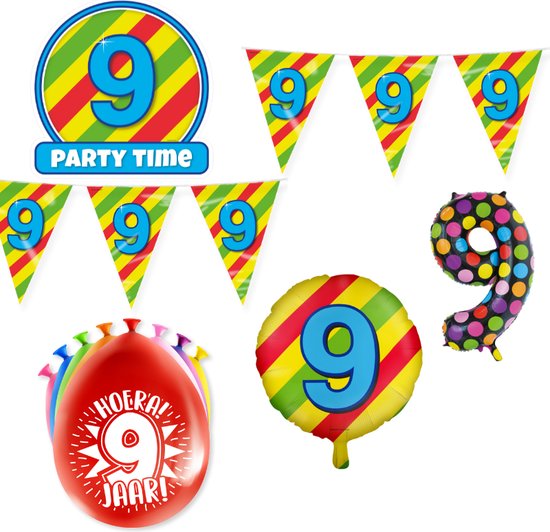 9 jaar Verjaardag Versiering Happy Party XL | bol