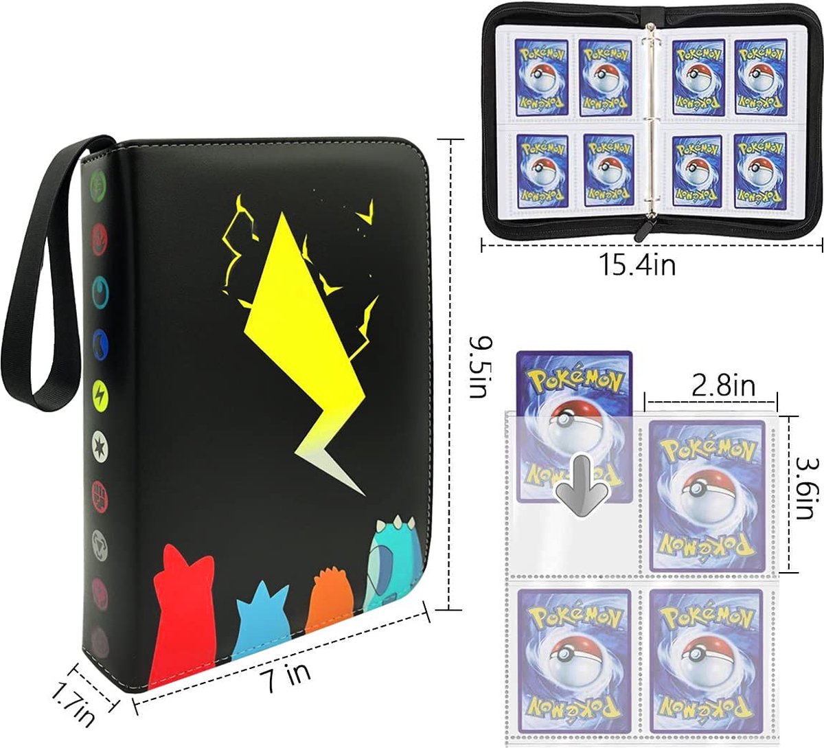 Verzamelmap geschikt voor Pokémon Kaarten - 4 Pocket - 400 Kaarten - 50 ...