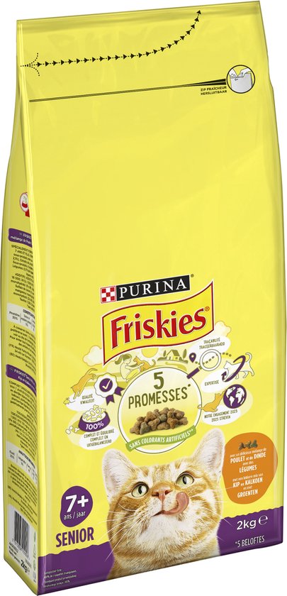 Friskies Senior Katten droogvoer - kip & groenten - 2000g | bol