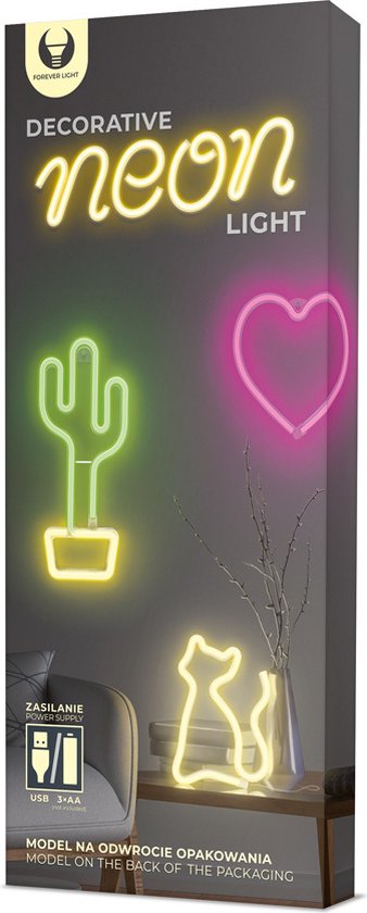 Forever Light Neon LED Light LOVE pink Bat + USB FLNEO5 Lichtdecoratie ...