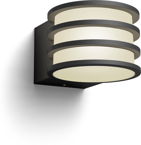 Philips Hue Lucca muurlamp - warmwit licht - zwart | bol