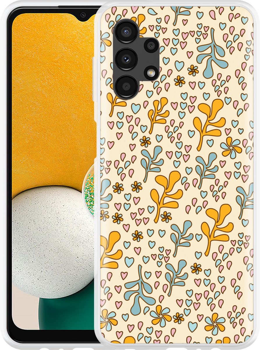 Samsung Galaxy A13 Hoesje Doodle Flower Pattern - Designed by Cazy ...