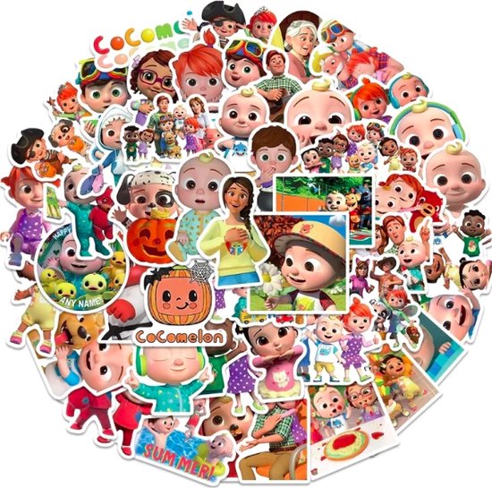 ProductGoods - 50 Stuks Cocomelon Stickers - Muur Decoratie - Koffer ...