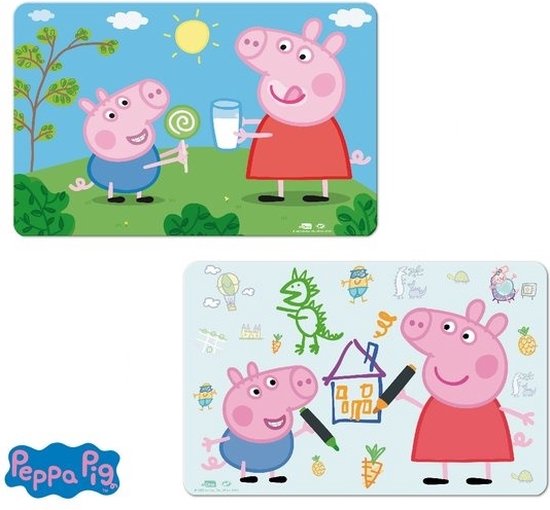 Peppa Pig - Set de table 3D Peppa Pig - 2 pièces | bol.com