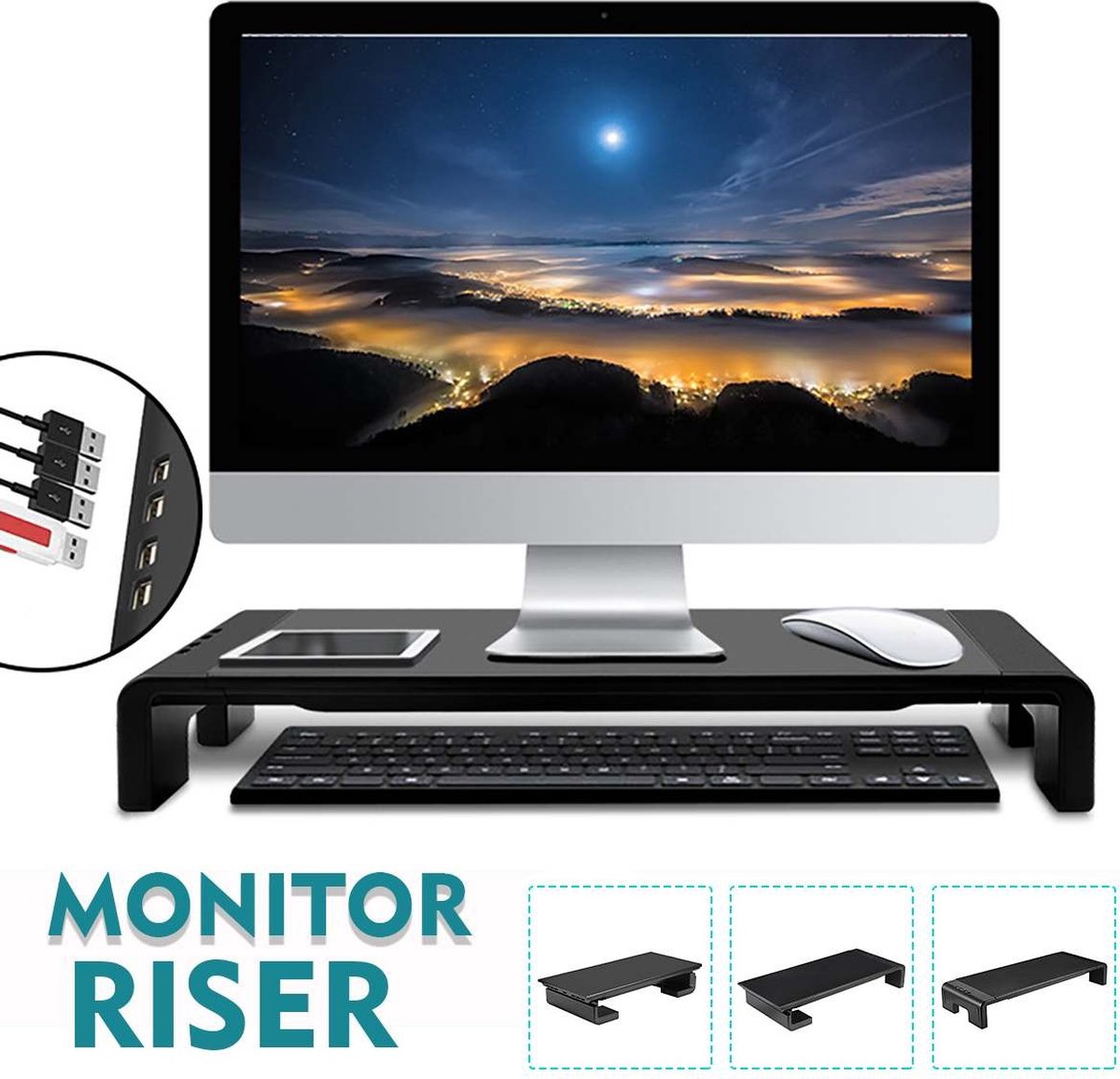Multifunctionele Desktop Computer Scherm Plank Stand - Type B - 4 Usb 2 ...