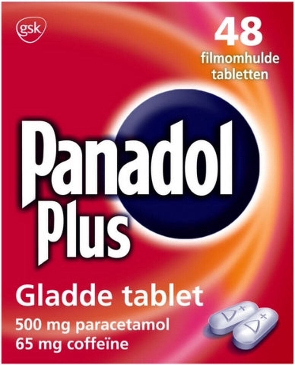 Panadol Plus Gladde Tablet 500mg - 1 x 48 tabletten | bol