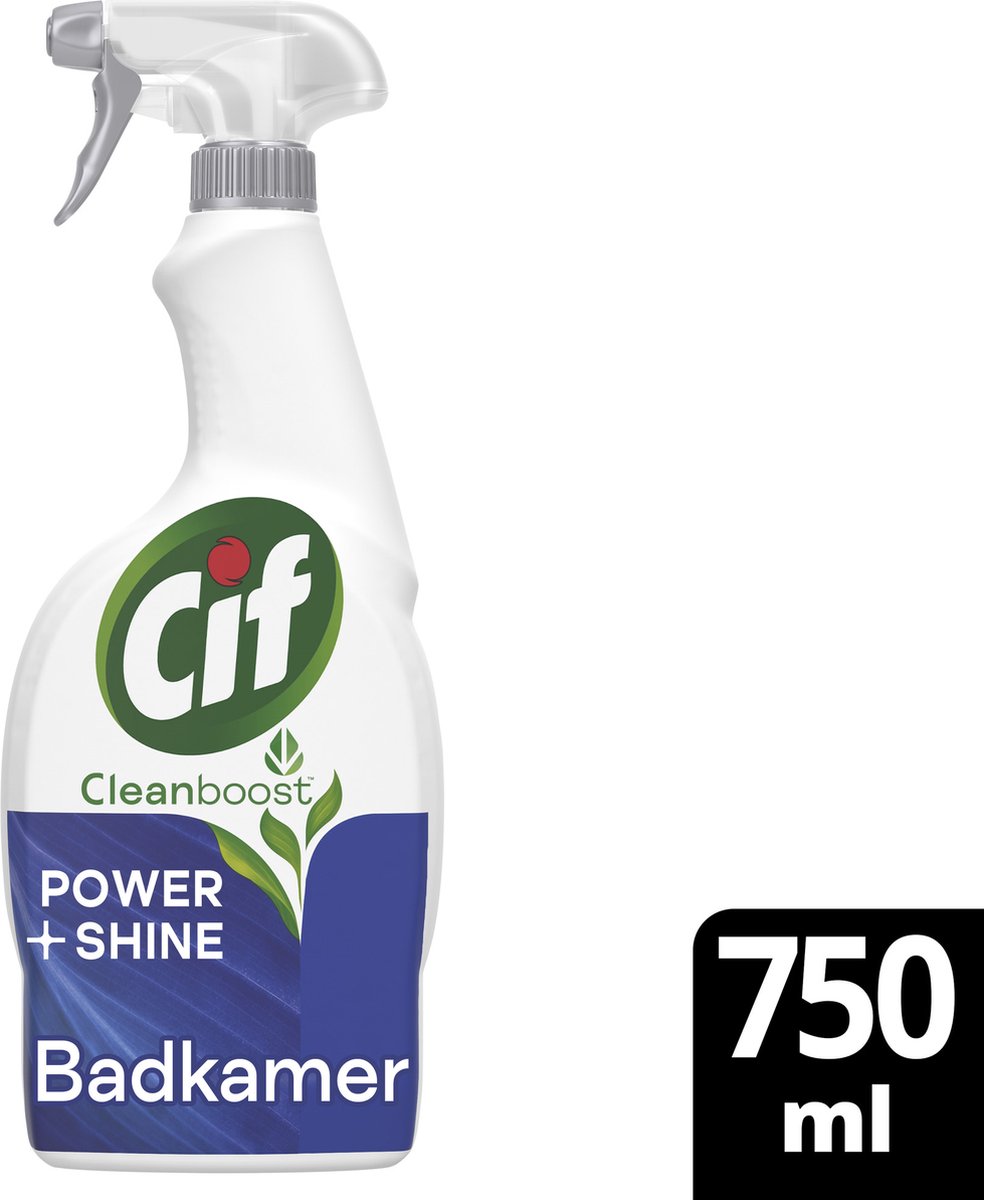 Cif CleanBoost Power & Shine Badkamer Spray - 750 ml | bol