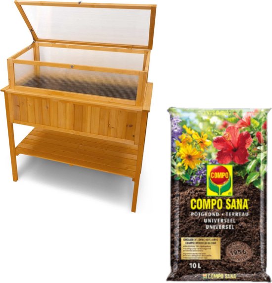 Garten houten Kweekkas / moestuin tafel op poten - 113x57x90cm ...