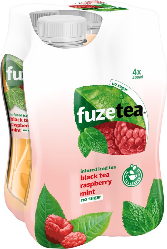 Fuze Tea Black Tea Rasberry Mint No Sugar 4 x 400ml | bol.com