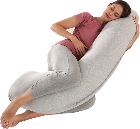 Ella® Voedingskussen XXL J-vorm - Zijslaapkussen - Lichaamskussen ...