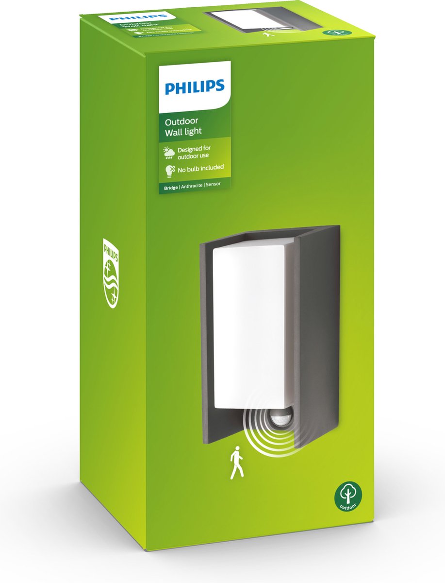 Philips Bridge buitenwandlamp met sensor - antraciet | bol