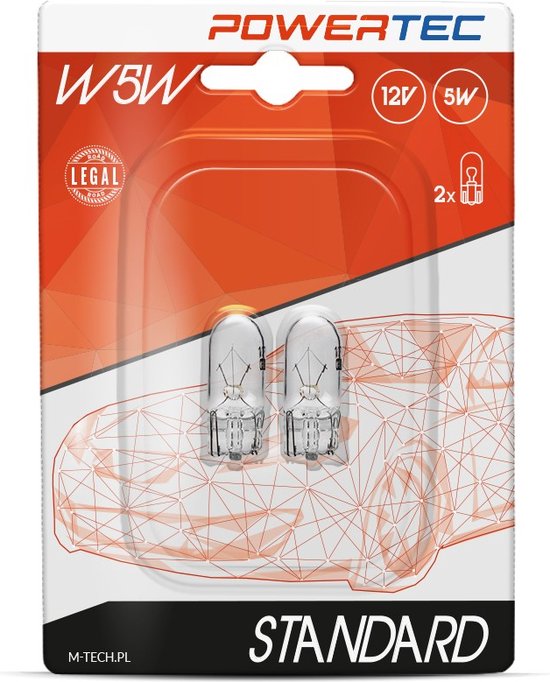 Powertec W5W 12V - Standaard - Set | bol