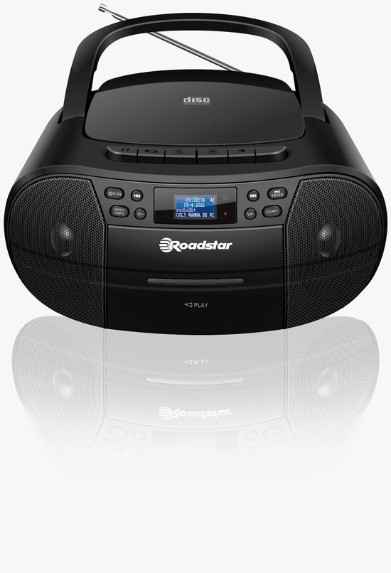 Roadstar RCR-779-DBK draagbare DAB+/FM radio - met cd-speler, cassette ...