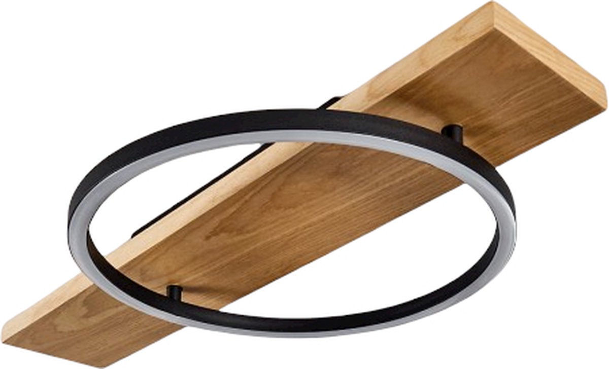 Moderne Ledlamp - Ronde Plafondlamp - Houten Ledlamp - Zwarte ...