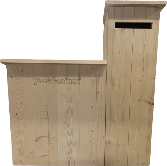 steigerhouten brievenbus met pakketbrievenbus / pakketbox ...
