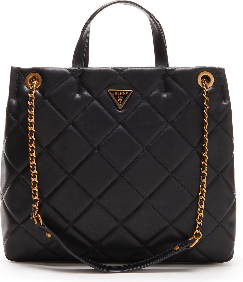 Guess Cessily Girlfriend Shopper Handtassen - Zwart | bol.com
