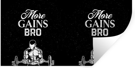 Muurstickers - Sticker Folie - More gains bro - Spreuken - Quotes ...