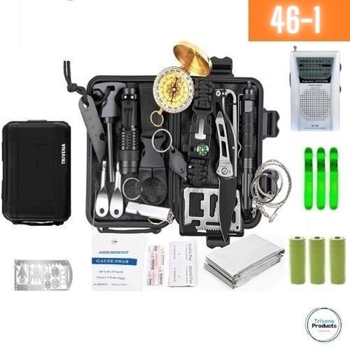 Trivena Survival kit - XXL - Noodpakket oorlog - survival set ...