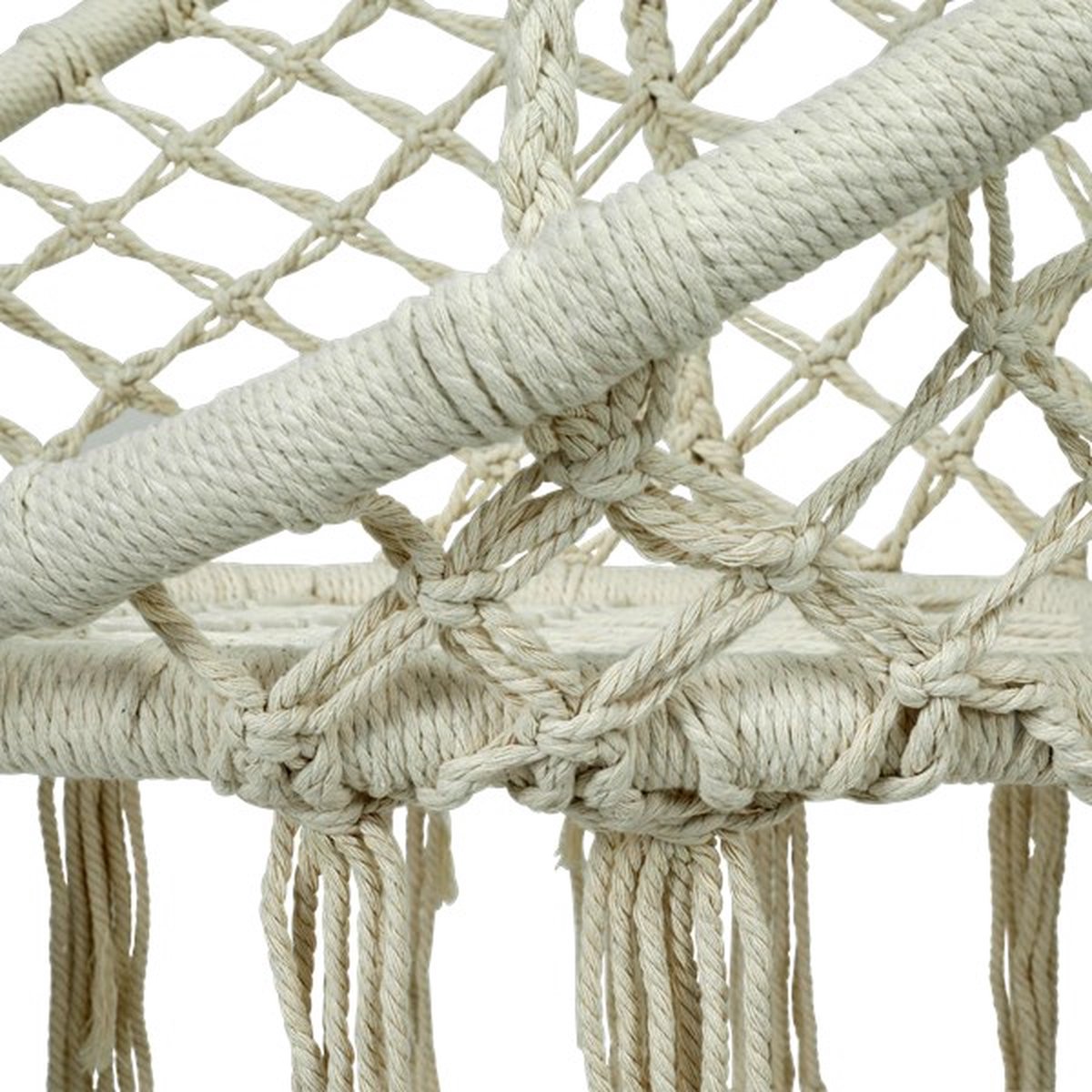 Macramé hangstoel Beige - beige hangstoel - hangstoel touw - hangstoel ...