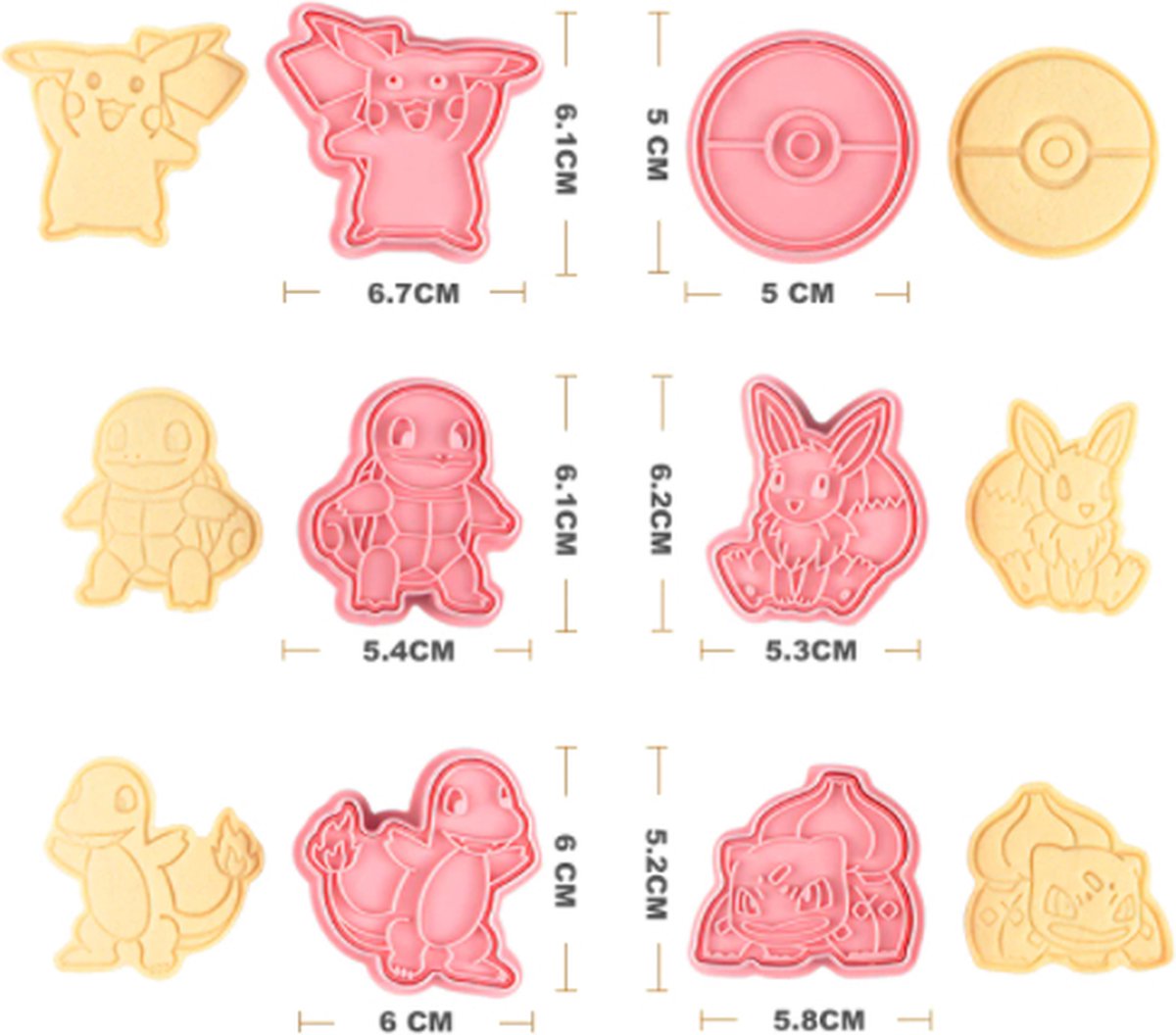 Pokémon bakvormen voor koekjes(6 stuks) | Bakken | bol.com