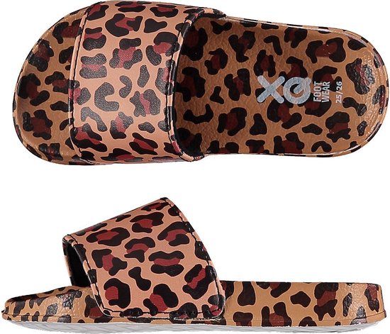 XQ Footwear - Slippers - Panterprint - Camel - Maat 29/30 | bol