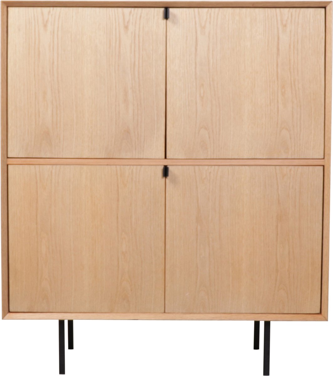 Furnified - Hoog Dressoir Eik - Bob - Scandinavisch - 100cm | bol.com