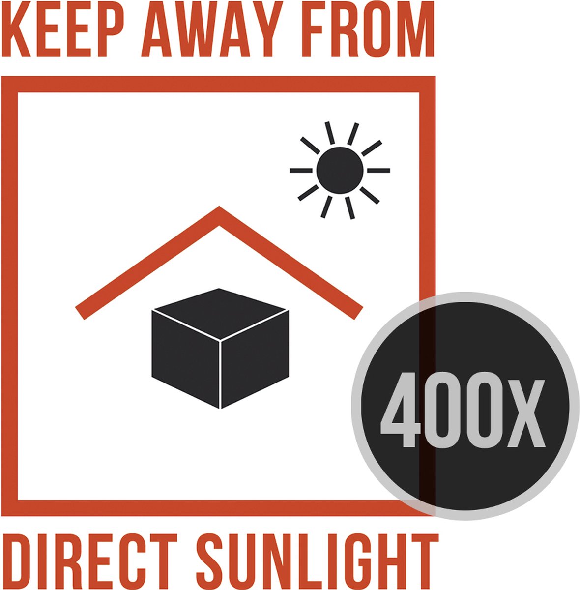 Stickers op rol | "Keep away from direct sunlight" | 400 stickers | 8 x ...