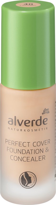 alverde NATURKOSMETIK Perfect Cover Foundation & Concealer Caramel 40 ...