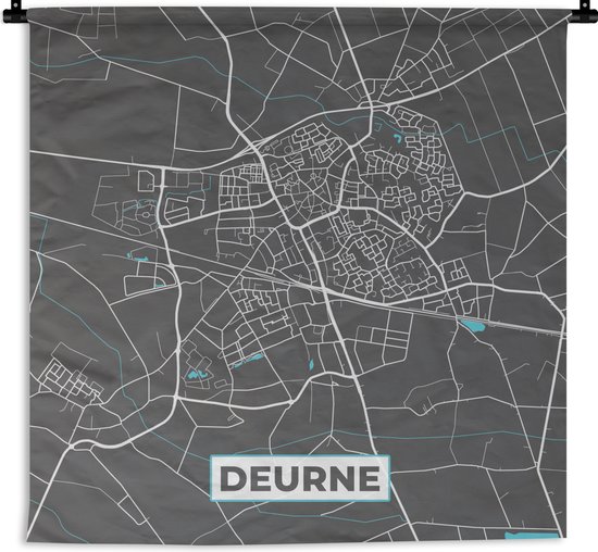 Wandkleed - Wanddoek - Blauw - Kaart - Plattegrond - Deurne ...