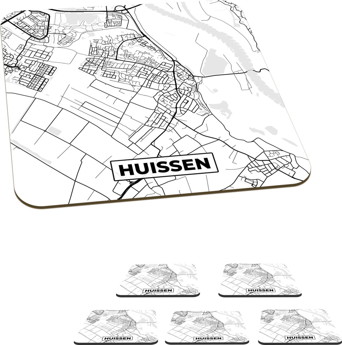 Onderzetters voor glazen - Huissen - Plattegrond - Kaart - Stadskaart ...