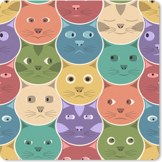 Muismat - Mousepad - Katten - Regenboog - Kind - Design - 30x30 cm ...