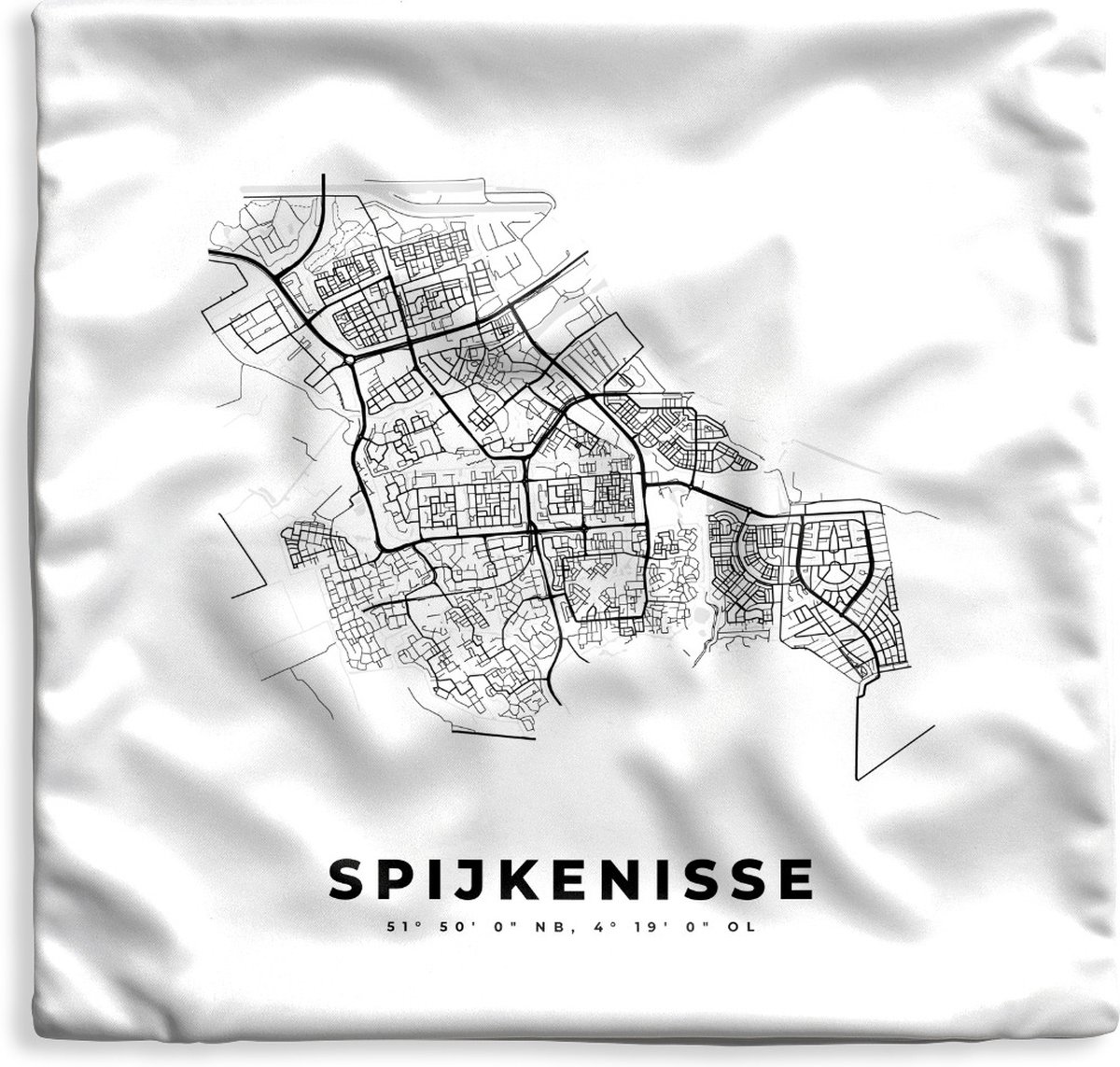 Kussenhoes 60x60 cm - Kaart – Plattegrond – Stadskaart – Spijkenisse ...