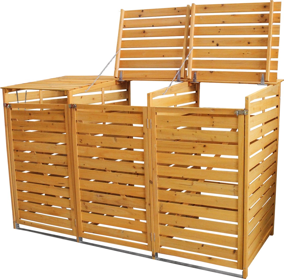 Containerberging - Driedubbel - Hout - 3 x 240L containers - 198x81x120 ...