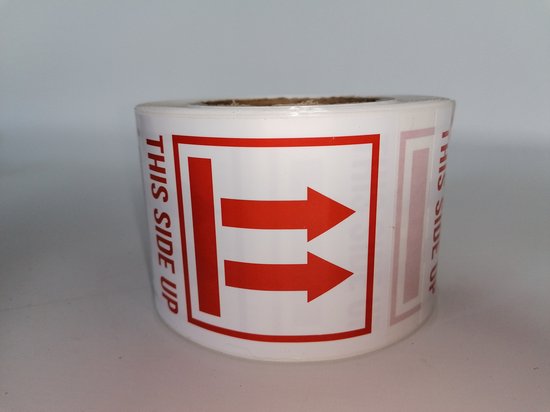 Stickers op rol | "This side up" | 630 stickers | 7 x 10 cm | Logistiek ...