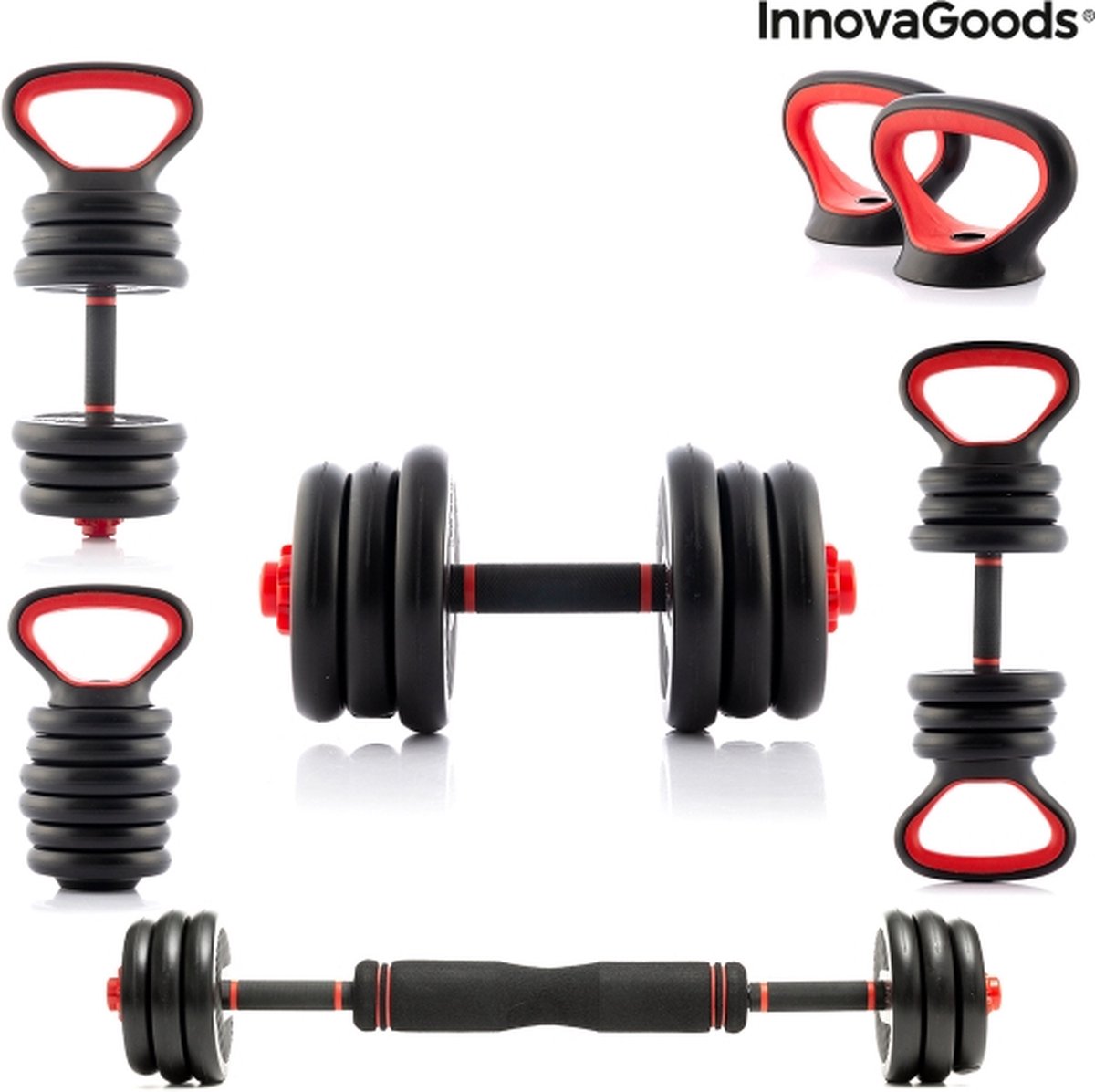 6-IN-1 SET VAN VERSTELBARE GEWICHTEN MET OEFENINGENGIDS SIXFIT ...