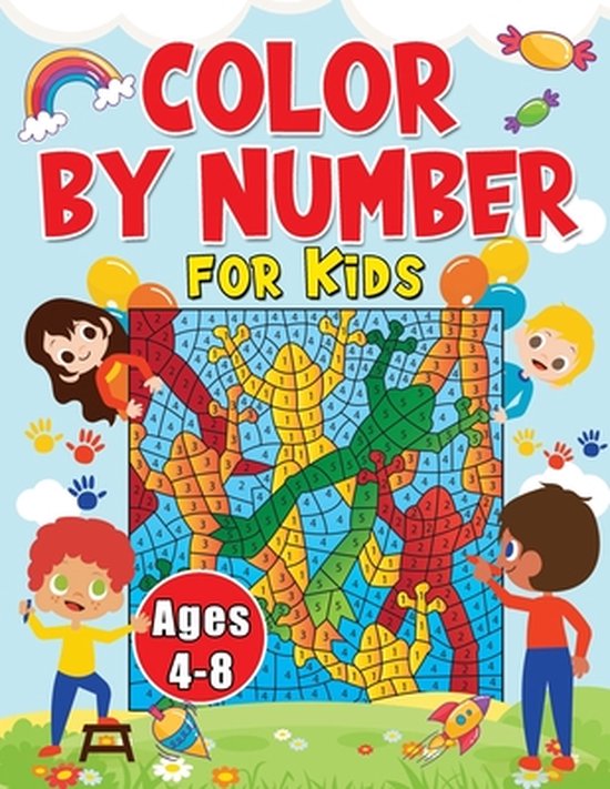 Color By Numbers For Kids Ages 4-8: Large Print Simple And Easy Color ...