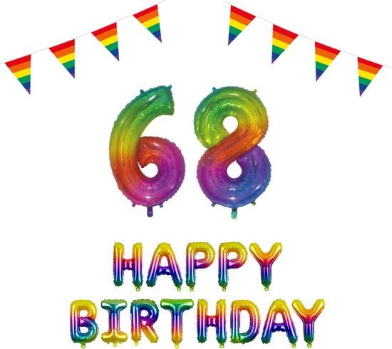 68 jaar Verjaardag Versiering Pakket Regenboog | bol