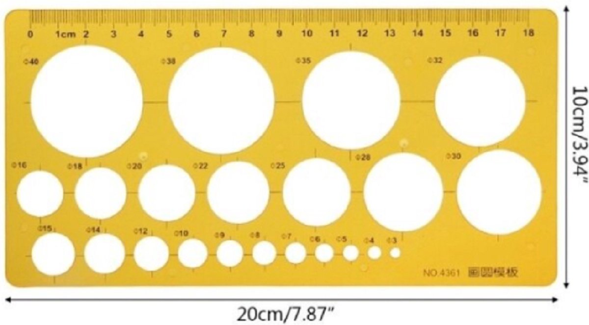 Gabarit de cercle - Gabarit de dessin avec différents cercles - Avec ...