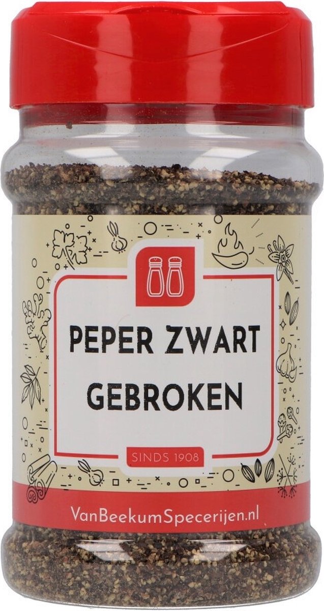 Van Beekum Specerijen - Peper Zwart Gebroken - Strooibus 150 gram | bol.com