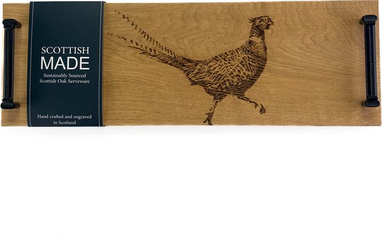 Serveerplank met stalen handvatten Fazant - 45x15 - Schots Eikenhout ...