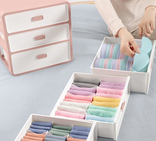 Opbergbox Met 3 Lades - Opbergdoos - Mini Kastje - Kledingkast ...