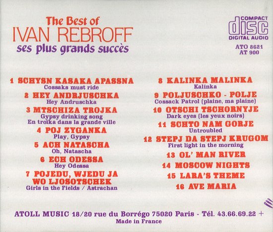 Ivan Rebroff - The Best Of - Ses Plus Grands Succes, Ivan Rebroff | CD ...