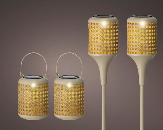 Lumineo LED Solar light Ø10.5-H80cm 4- delig | bol.com