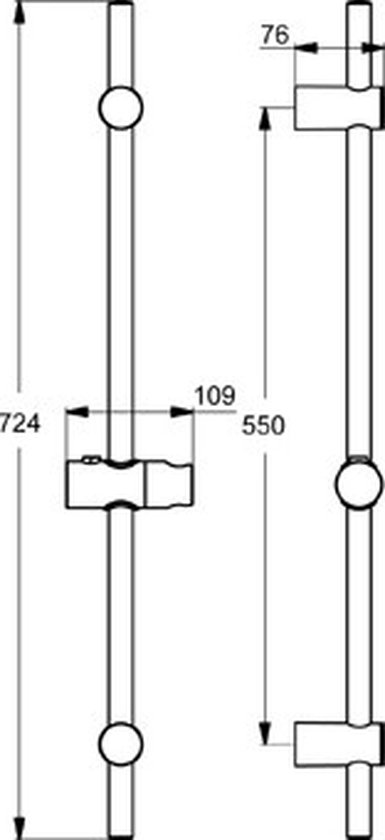 Ideal Standard Idealrain glijstang 72cm v handdouche 100mm chroom | bol
