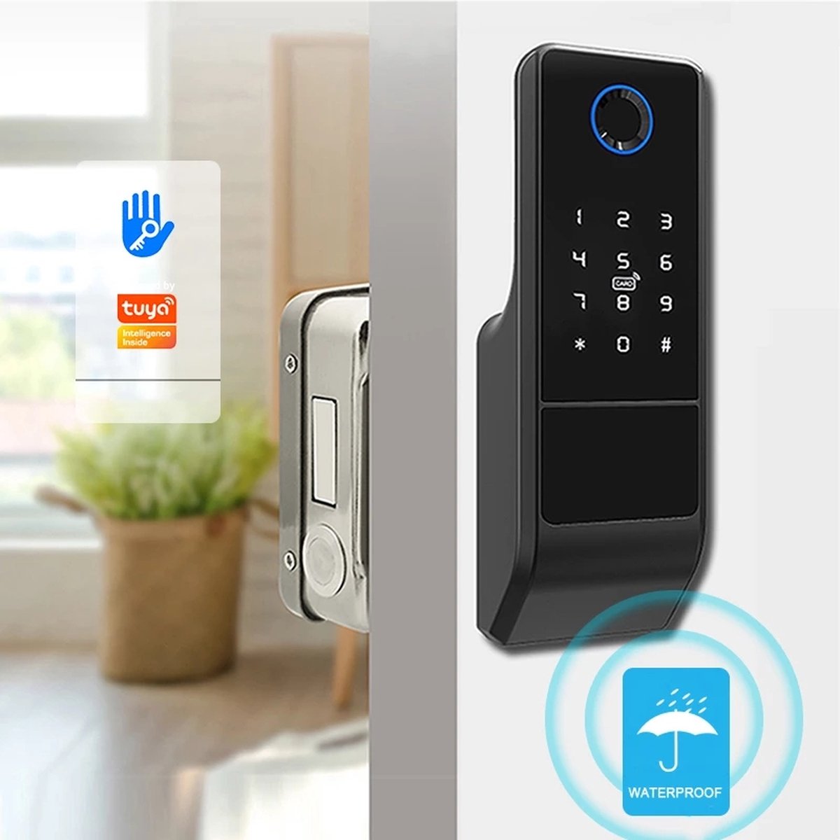 TUYA Waterdicht-Slimme Deurslot-Smart Deurklink-Touch Smart Lock-Slim ...