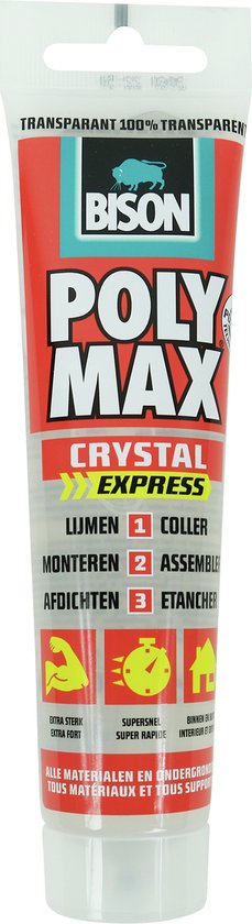 Bison Poly Max ® Crystal Express Tube - 90 gram | bol